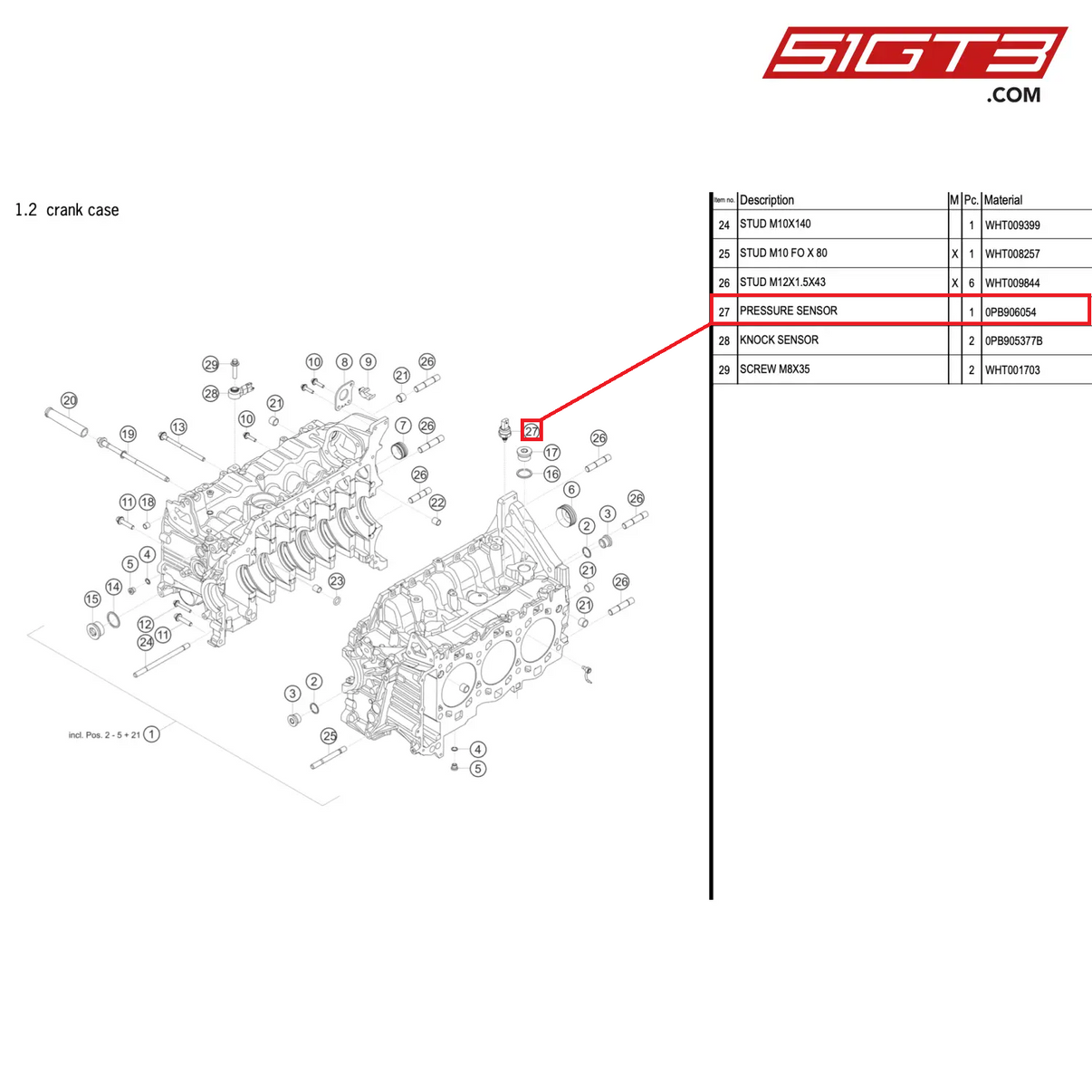 PRESSURE SENSOR - 0PB906054 [PORSCHE 992.1 GT3 Cup] [51GT3]