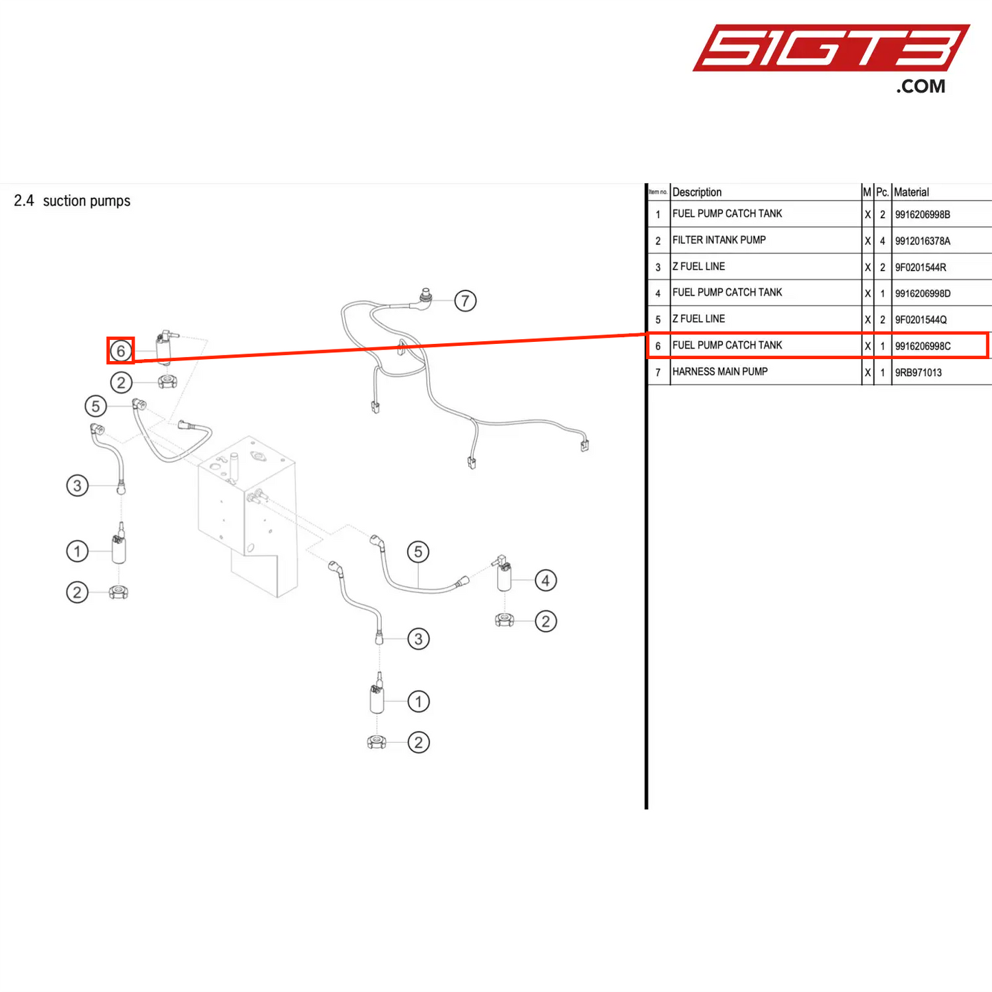 FUEL PUMP CATCH TANK - 9916206998C [PORSCHE 992.1 GT3 R][51GT3]