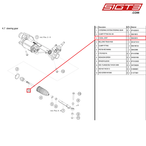 Z AXIAL JOINT - 992423810 [PORSCHE 992.1 GT3 Cup] [51GT3]
