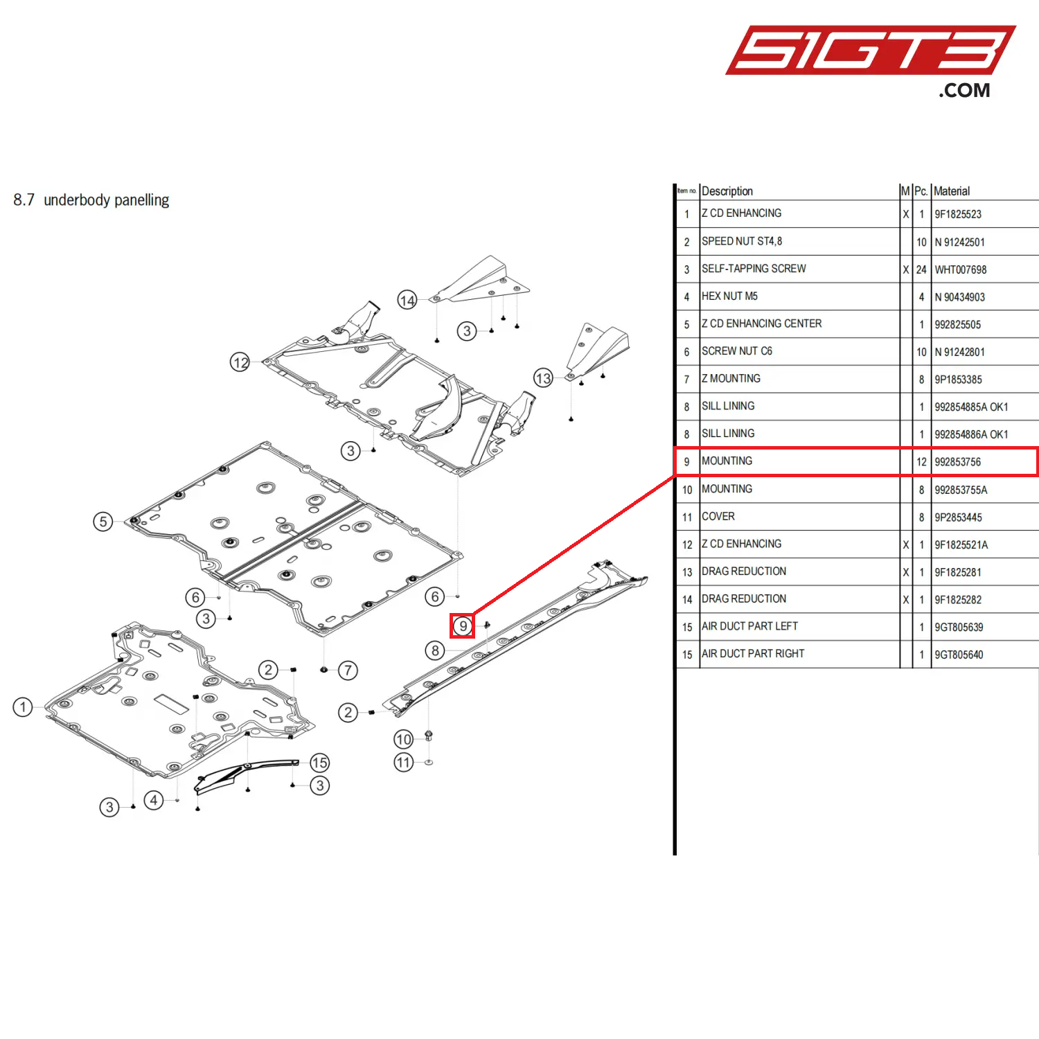 MOUNTING - 992853756 [PORSCHE 992.1 GT3 Cup] [51GT3]
