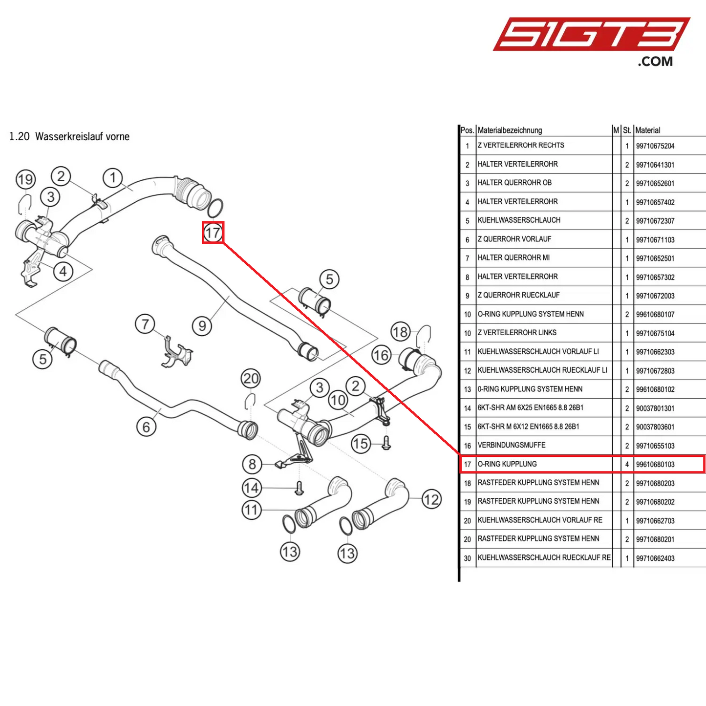 RUBBER O-RING - 99610680103 [PORSCHE 997.1 GT3 R] [51GT3]