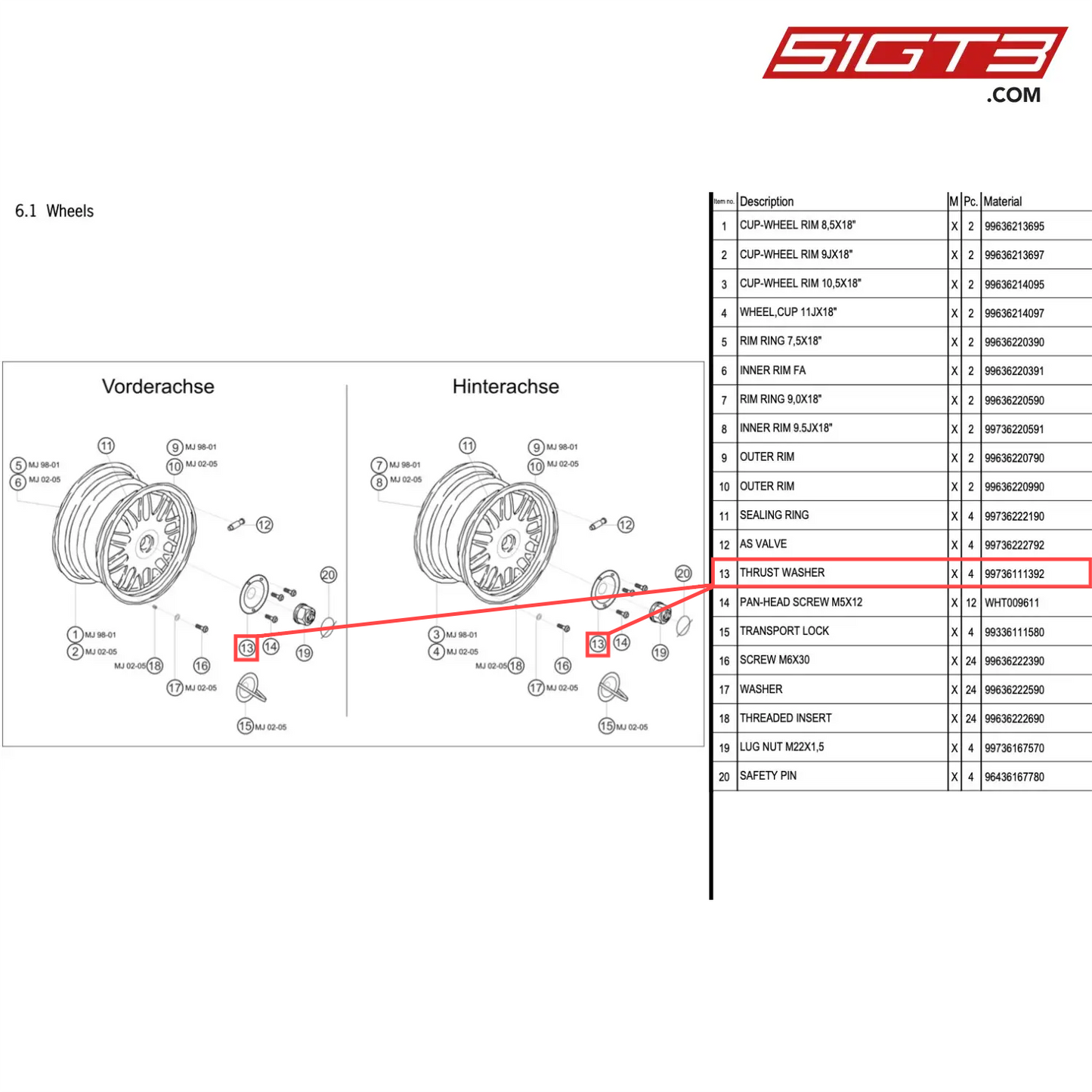 THRUST WASHER - 99736111392 [PORSCHE 996 GT3 Cup] [51GT3]