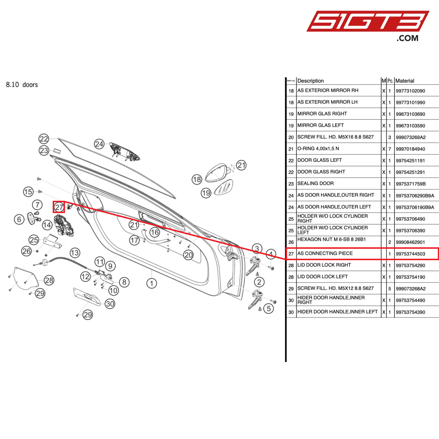 AS CONNECTING PIECE - 99753744503 [PORSCHE 997.2 GT3 Cup] [51GT3]