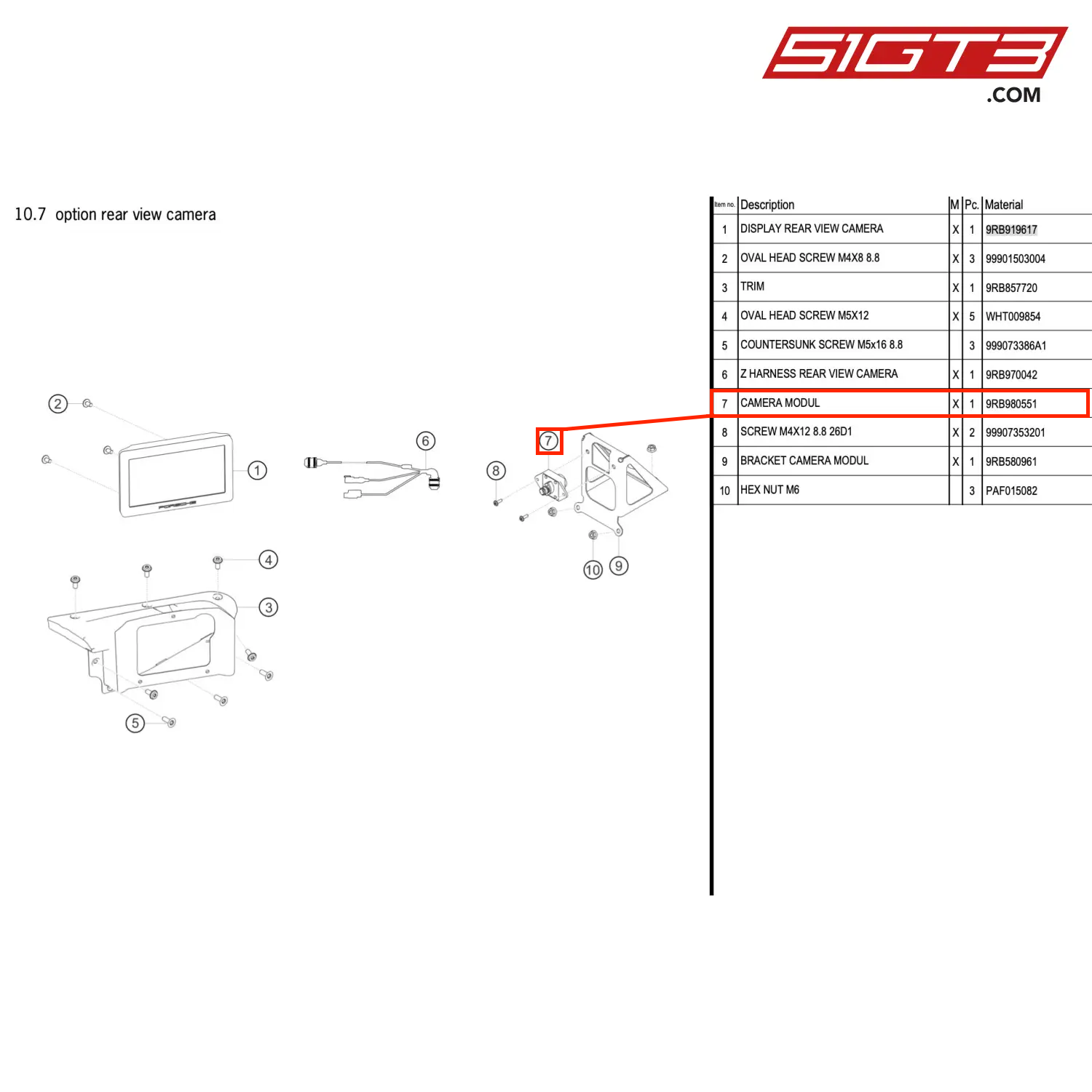 CAMERA MODUL - 9RB980551 [PORSCHE 992.1 GT3 R][51GT3]